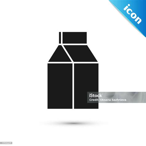 흰색 배경에 격리 된 우유 아이콘용 검은 종이 패키지입니다 우유 패킷 기호입니다 벡터 일러스트레이션 0명에 대한 스톡 벡터 아트 및 기타 이미지 Istock