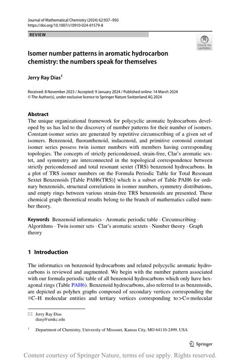 Isomer Number Patterns In Aromatic Hydrocarbon Chemistry The Numbers Speak For Themselves