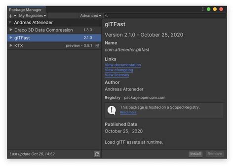 script files are not imported into unity 2019 4 12f · issue 93 · atteneder gltfast · github