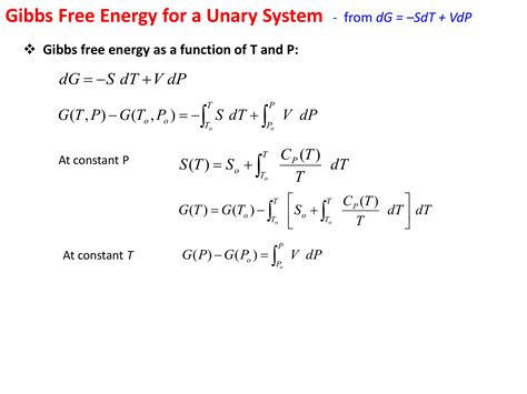 Gibbs Free Energy For A Unary System From Chegg