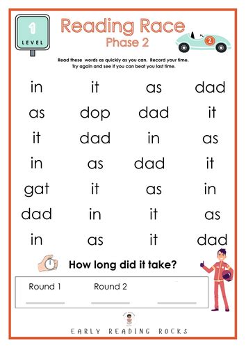 Phase 2 Reading Fluency Grid Teaching Resources