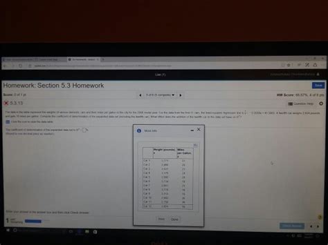 5 3 Homework Homework Section Score 0 Of 1 P X