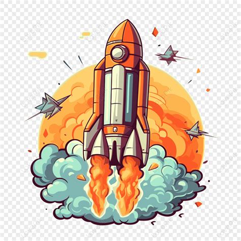 만화 로켓 발사 벡터차량몸짓폰트 Png 일러스트 무료 다운로드 Lovepik