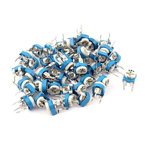 200k Ohm Pcb Preset Variable Resistor Trimmer Potentiometer Blue White Hacktronics