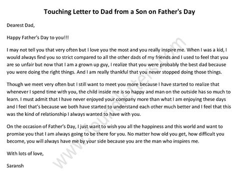 Son Letter To Dad Business Letter Examples