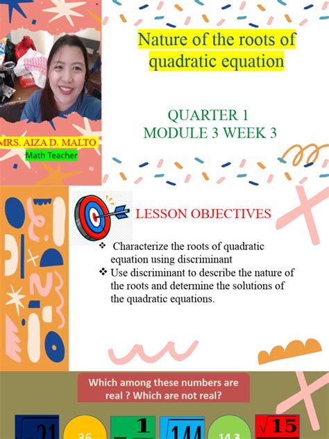 nature of the roots of quadratic equation pdf square root
