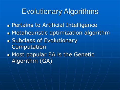 Ppt Genetic And Evolutionary Algorithms Powerpoint Presentation Free
