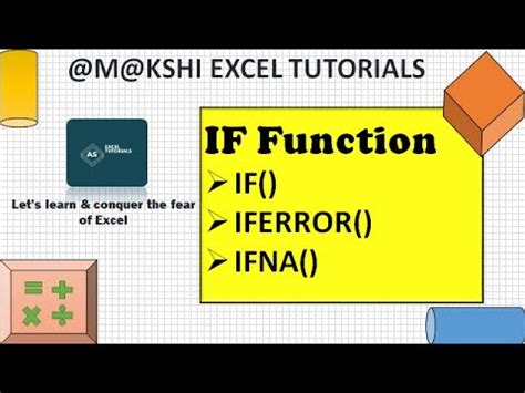 IF Function IF IFERROR IFNA YouTube