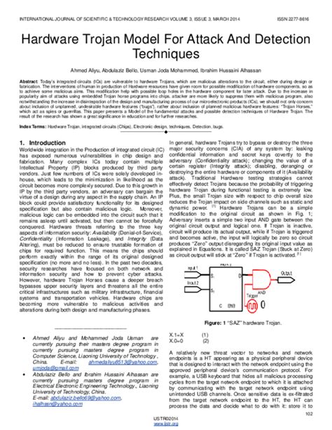 Pdf Hardware Trojan Model For Attack And Detection Techniques