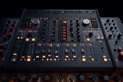 Professional Sound And Audio Mixer Control Panel By Generative Ai Stock