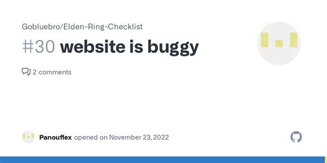 Website Is Buggy · Issue 30 · Gobluebroelden Ring Checklist · Github