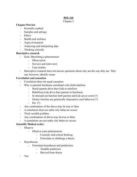 Lecture 22 Psy 110 Class Notes That Will Help You On The Midterm Psy 110 Chapter 2 Chapter