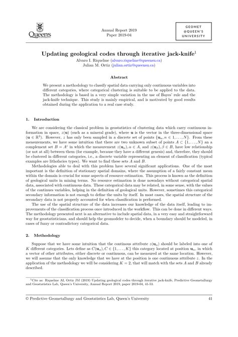 Pdf Updating Geological Codes Through Iterative Jack Knife