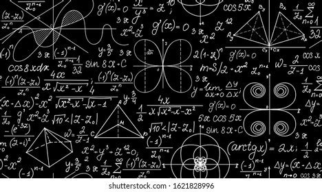 Mathematical Vector Seamless Texture Various Mathematical Stock Vector Royalty Free