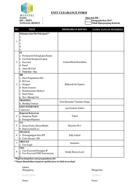 Exit Clearance Form Mst 2020 Pdf Pdf