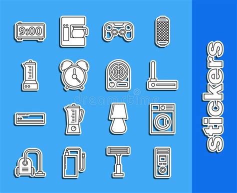 Set Line Remote Control Washer Router And Wi Fi Signal Gamepad Alarm Clock Blender Digital