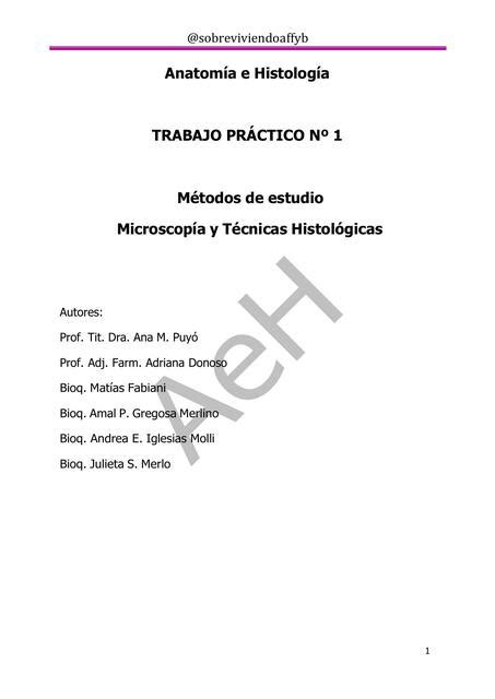 Microscopía Y Técnicas Histológicas Juli Udocz