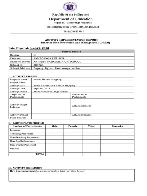 Form 07 Activity Implementation Report Pdf