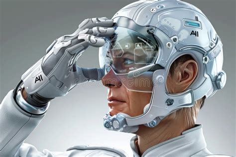 Futuristic Ai Cyborg With Augmented Reality Interface Advanced Artificial Intelligence