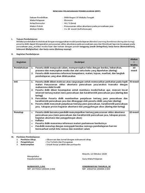 Rpp Contoh Model Blended Learning Pdf