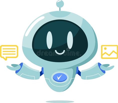 Ai Robot Chat Bot Cartoon Character Creates A Files Stock Vector