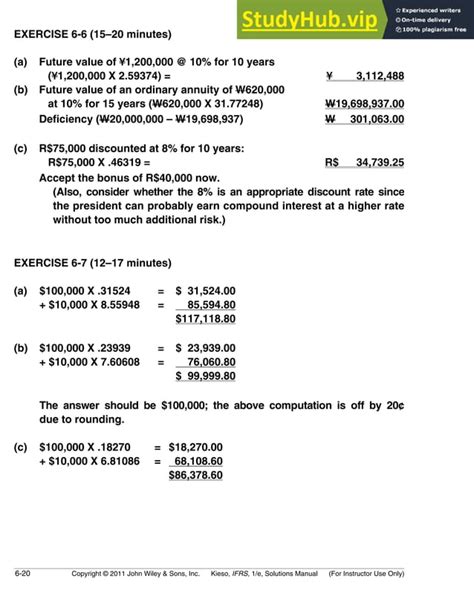 Accounting And The Time Value Of Money Assignment Classification Table