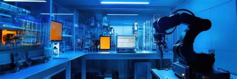 High Tech Laboratory Featuring A Robot With Advanced Capabilities Engaged In Research Activities