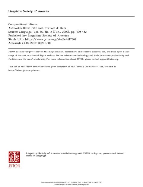 Pdf Compositional Idioms