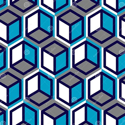Seamless Abstract Cube Geometric Vector Cool Pattern Stock Illustration Illustration Of