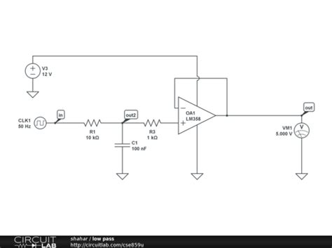 Low Pass Circuitlab