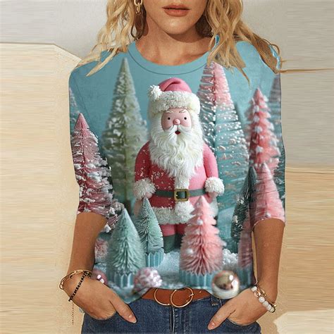 Black And Friday Deals 2024！ Christmas Blouses For Women Long Sleeve