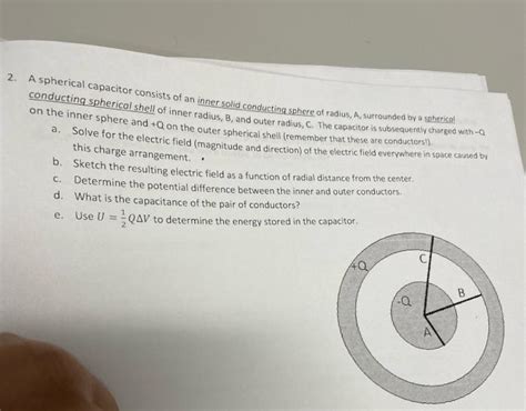 Solved 2 A Spherical Capacitor Consists Of An Inner Solid