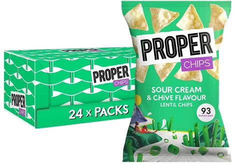 Proper Chips Lentil Chips 20g Pack Of 24 Multiple Flavours