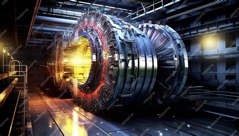 Premium Ai Image A Large Particle Collider Shown Under Lake Geneva