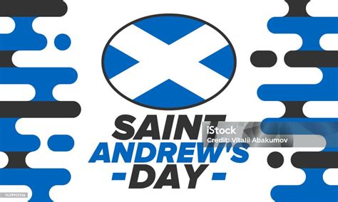 스코틀랜드에서 세인트 앤드류의 날 스코틀랜드에서 국가 날 해피 홀리데이 안데르마스는 11월 30일 매년 축하합니다 스코틀랜드 국기 애국적 요소 포스터 카드 배너 및 배경