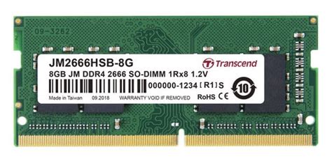 Transcend 8gb Jm Ddr4 2666mhz U Dimm 1rx8 1gx8 Cl19 1 2v Desktop Memory Bermor Techzone