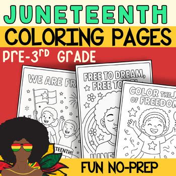 Juneteenth Black History Coloring Pagessheets No Prep Activities