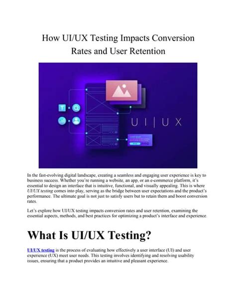 The Role Of Ui Ux Testing In Mobile App Developmentppt