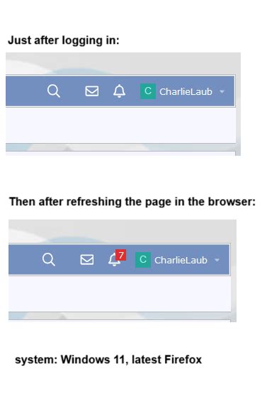 New Issue After Logging In Messages And Notifications Do Not