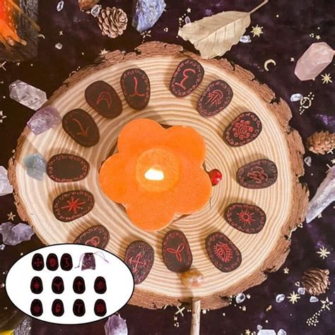 Ensemble De Runes De Sorcière Avec Symbole Gitan Gravé Kesoto1 Achat
