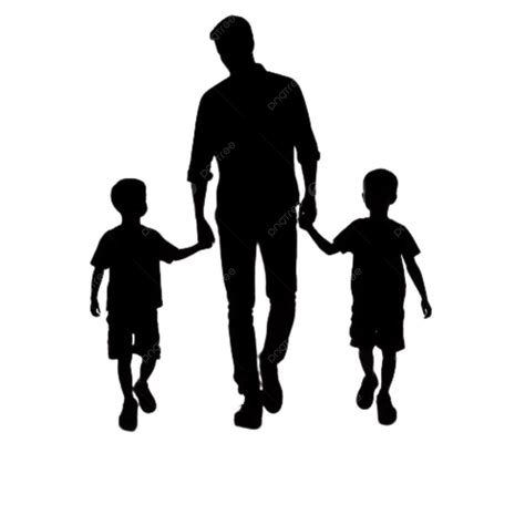 Silueta De Padre E Hija Caminando