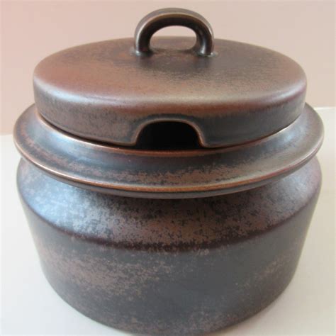 Arabia Pottery Finland 1960s Rarer Ruska Large Lidded Casserole Dish