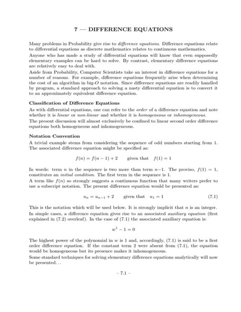 DIFFERENCE EQUATIONS