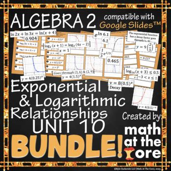Exponential Logarithmic Relationships Unit BUNDLE For Google Slides