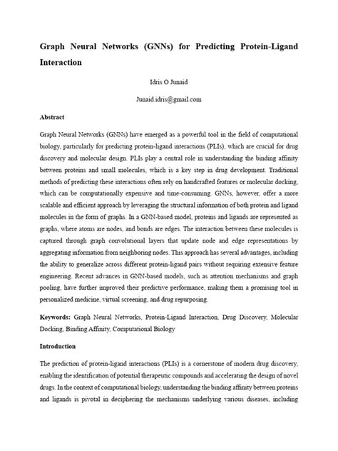Graph Neural Networks Gnns For Predicting Protein Ligand Interaction