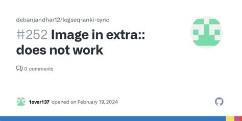 Image In Extra Does Not Work · Issue 252 · Debanjandhar12logseq Anki Sync · Github