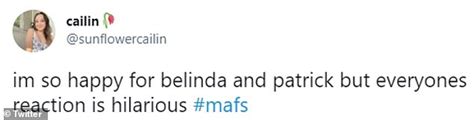 MAFS Fans Say Patrick And Belinda Act Like Teenagers About Sex Daily Mail Online