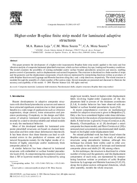 Pdf Higher Order B Spline Finite Strip Model For Laminated Adaptive Structures