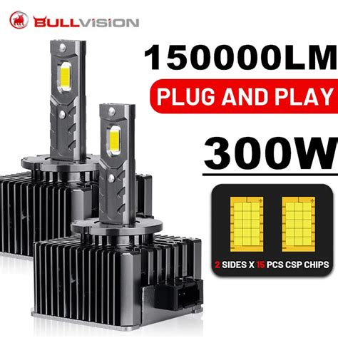 Bullvision D1s Led Headlights Hid D3s D2s D4s D5s D8s 150000lm 300w D1r D2r D3r D4r Two Sided
