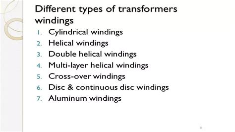 Types Of Windings In Transformers Pptx